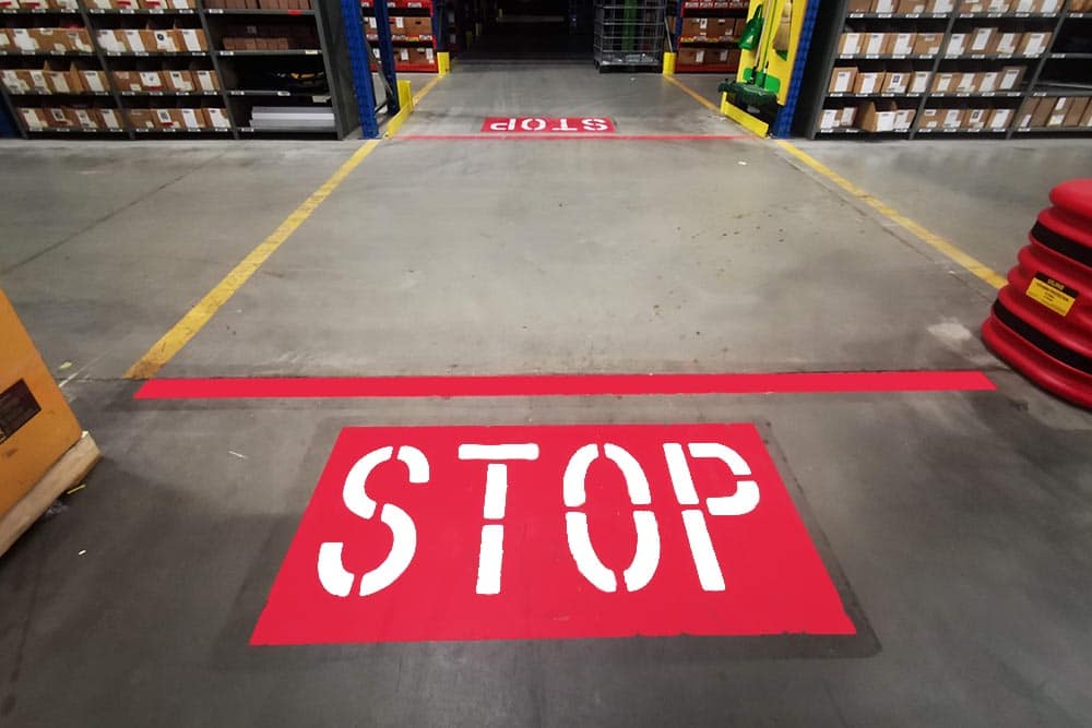 Industrial Warehouse Inside Line Painting - The Line Painters