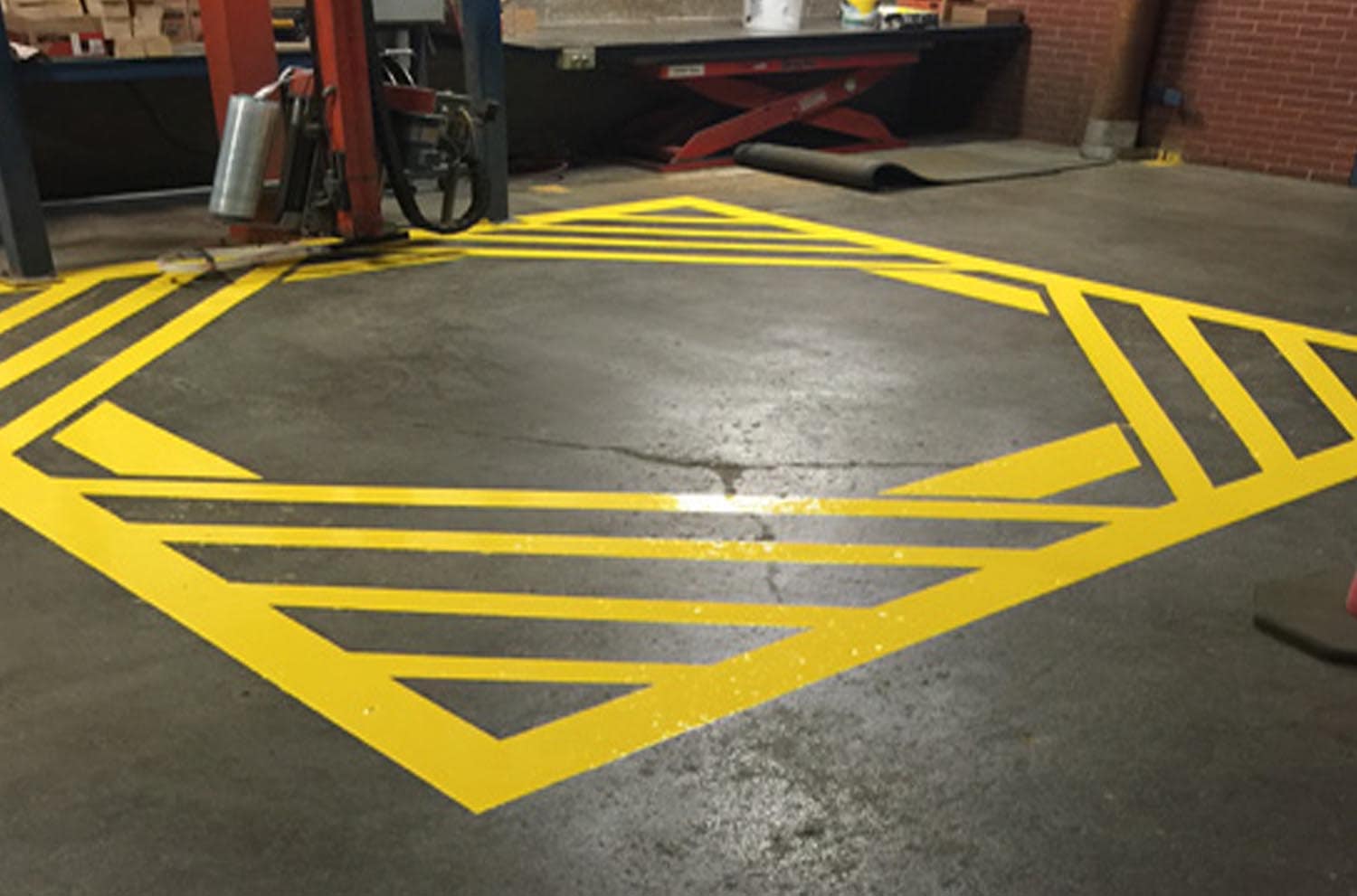 Industrial Warehouse Inside Line Painting - The Line Painters